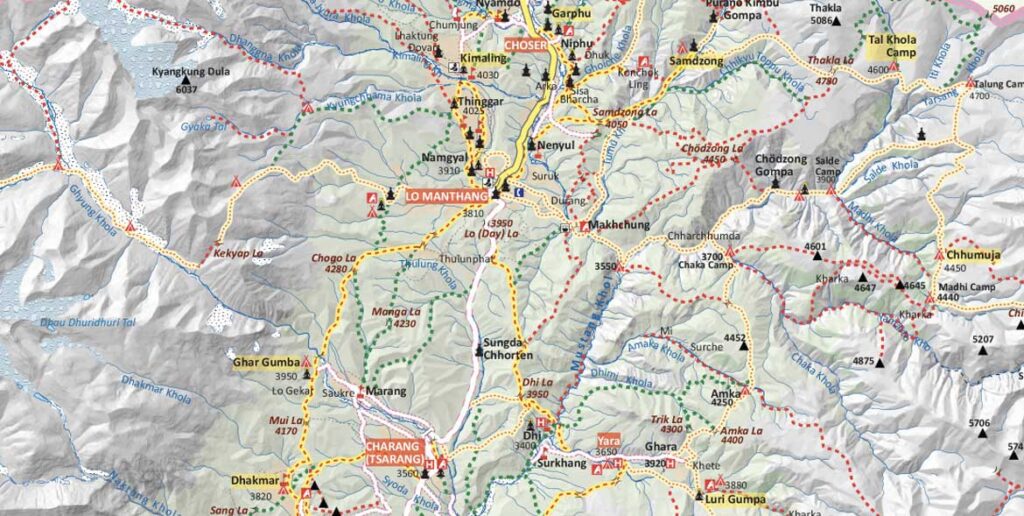 Upper Mustang Trek Map