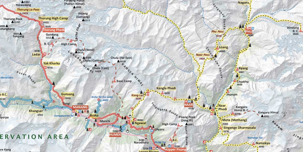 Annapurna Mountain Map